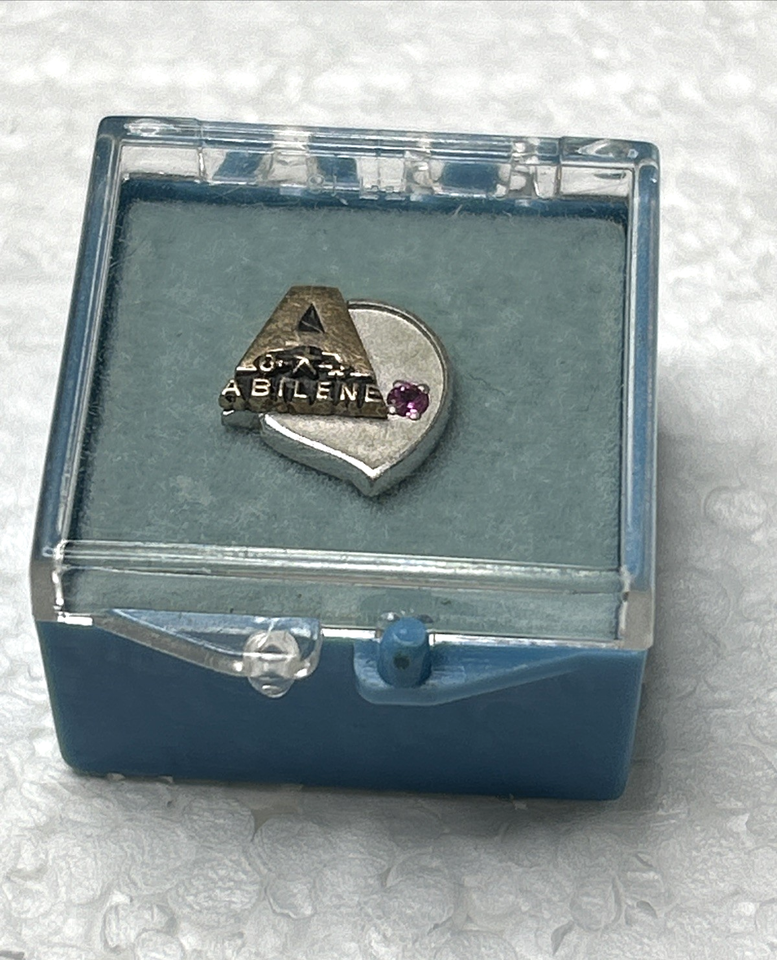 VINTAGE ABILENE SERVICE AWARD TIE TACK PIN CTO 10k GOLD w RUBY in ...