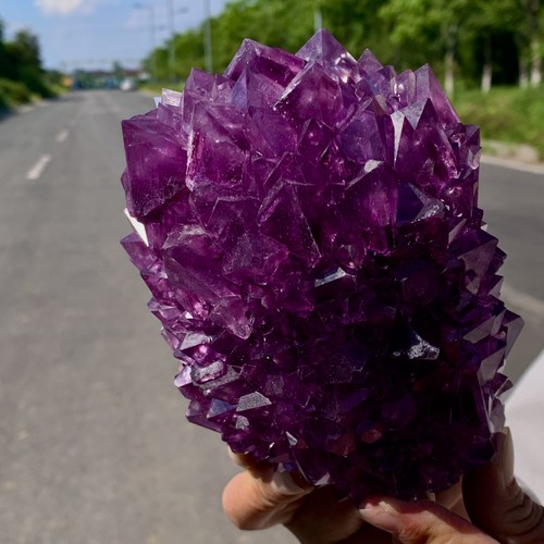 2.51LB Newly discovered Purple Potassium alum Octahedral Crystal ...