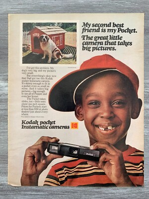 1973 EASTMAN KODAK 10.5x13" Print Ad VG+ 4.5 My Second Best Friend in ...