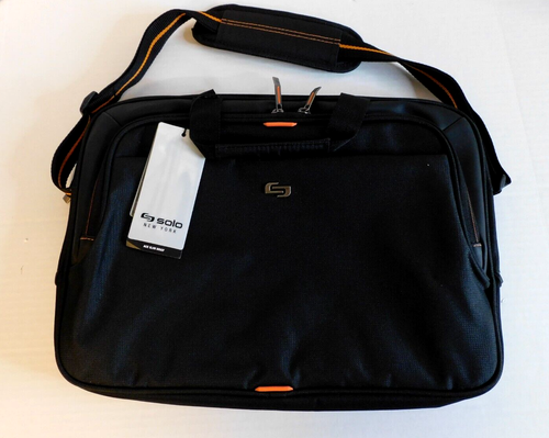Solo Ace Slim Brief/Laptop Case - New York - Black/Orange - Excellent ...