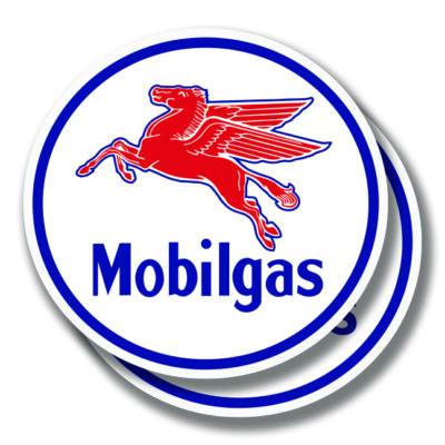 MOBIL GAS DECAL Vintage Style 2 Stickers Bogo Car Window Bumper Truck ...