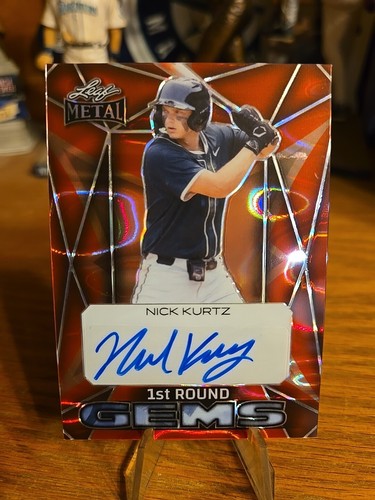 2024 Leaf Metal Nick Kurtz RC Auto Red /12 Oakland Athletics | eBay
