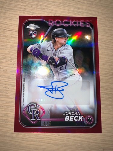 2024 Topps Chrome Update Jordan Beck Red Refractor Autographed Rookie ...