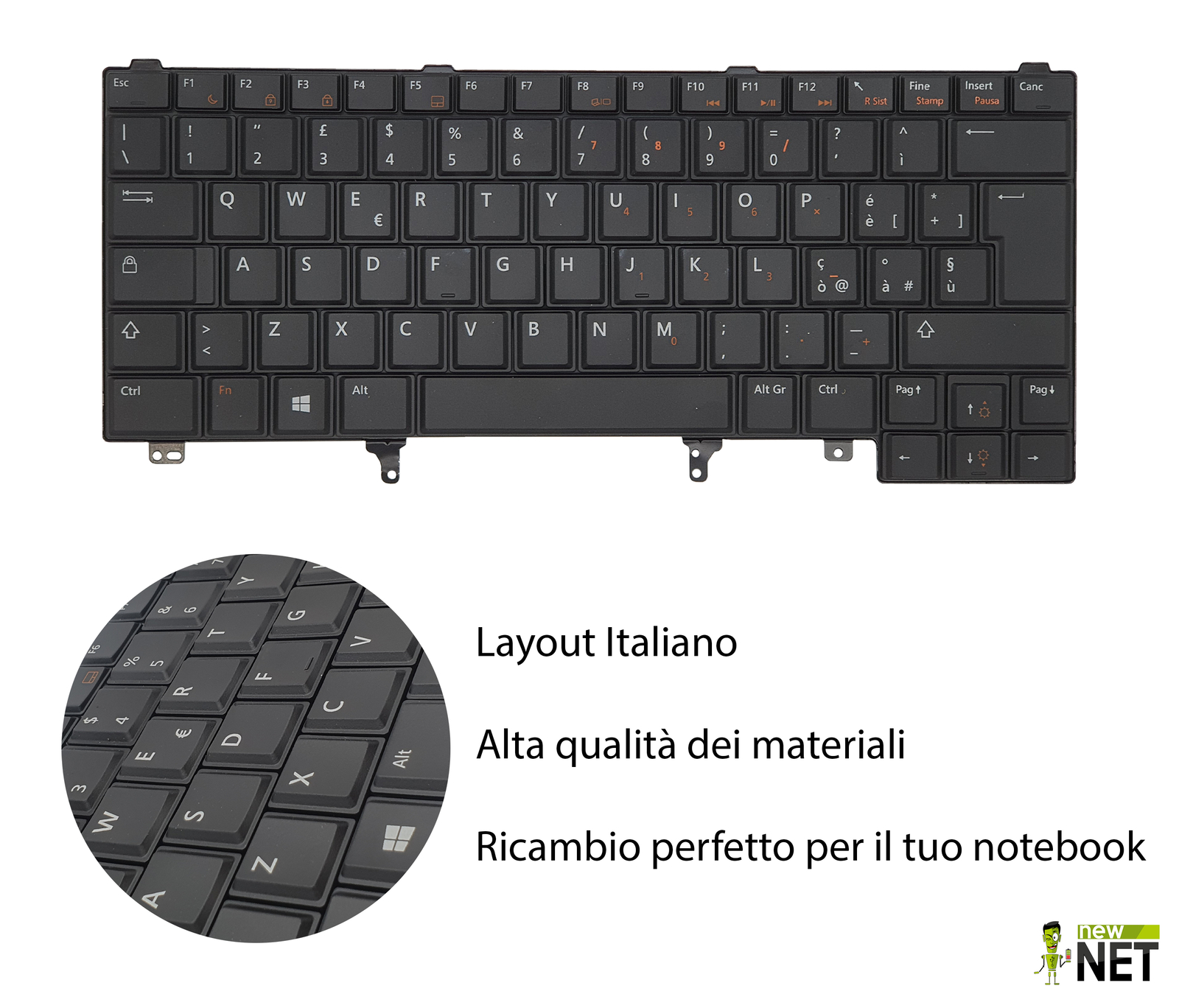 Tastiera ITALIANA compatibile con Dell Latitude E6320 E6230 E6430 E6440 ...
