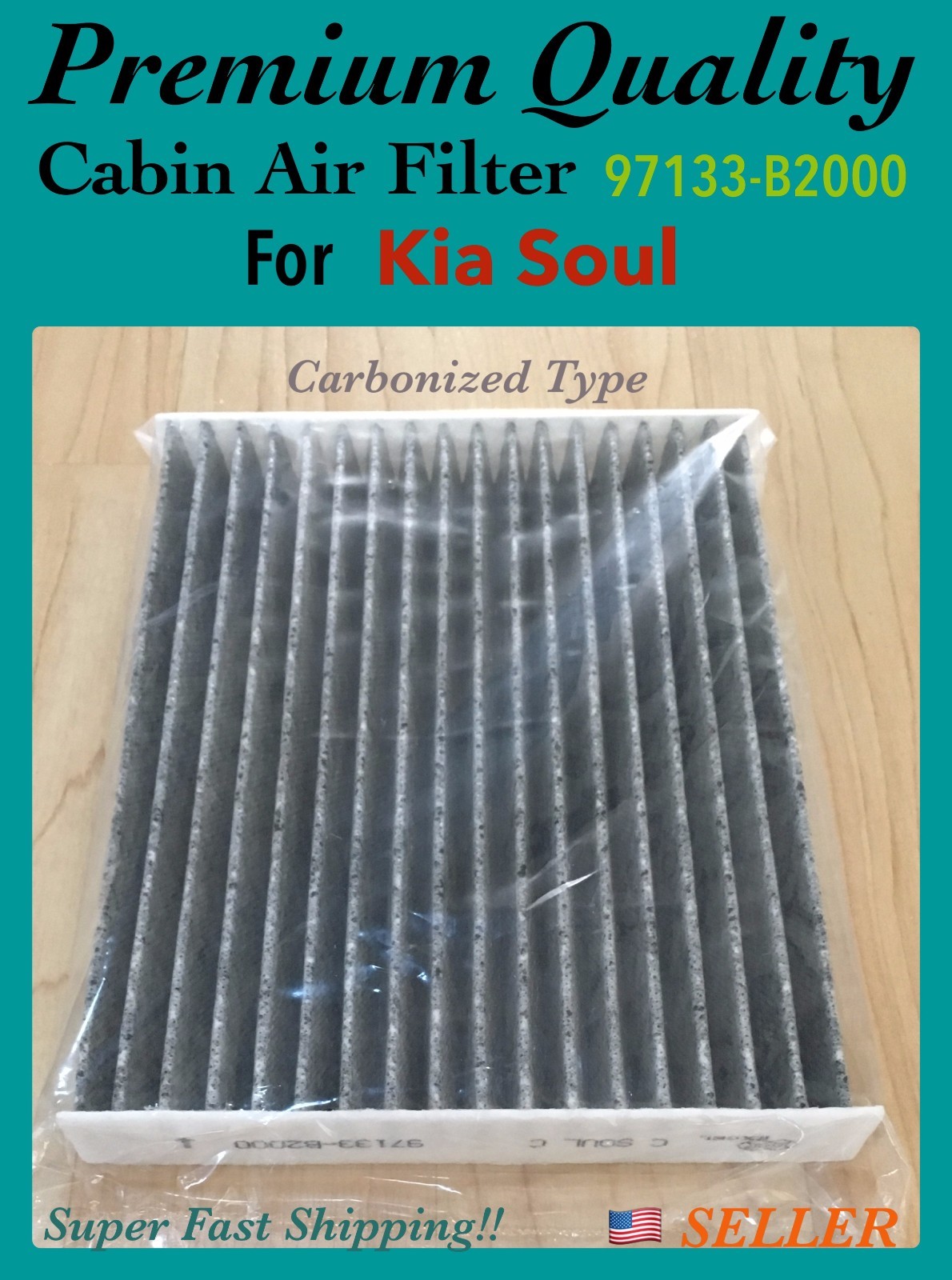 Carbonized Cabin Air Filter For Kia Soul 2014-2019 OEM 97133-B2000 US ...