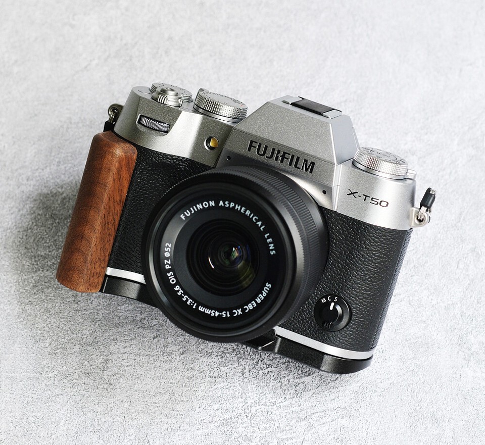 Camera Wood Hand Grip Handle Aluminum Base Board For Fuji Fujifilm XT50 ...