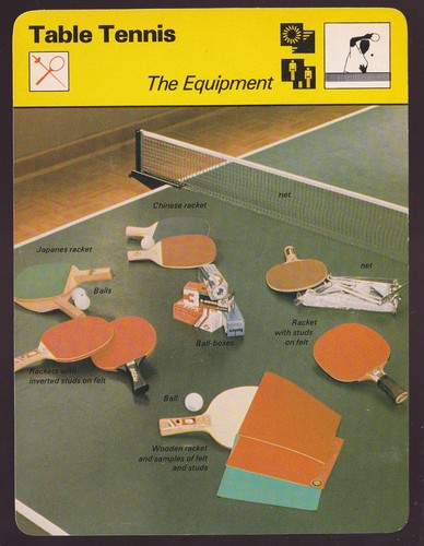 THE EQUIPMENT Table Tennis Ping Pong Photo 1978 SPORTSCASTER CARD #19 ...