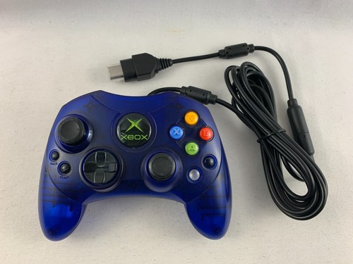 Original Xbox Blue S Controller w/ New Cord & Quick Disconnect Plug ...