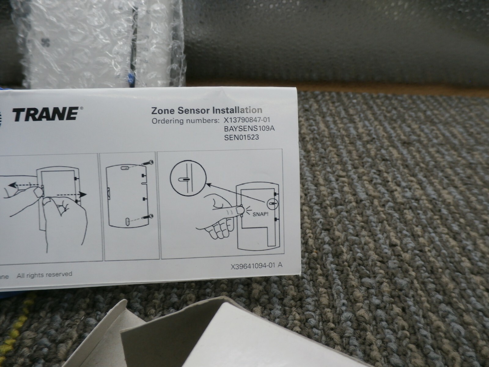 Trane Dual Setpoint Sensor w/Indicator Lights SEN01523 Baysens109A ...