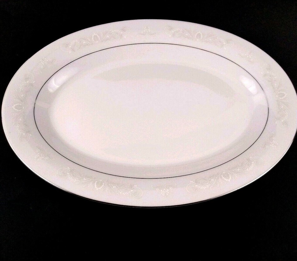 Vintage Crown Ming Jian Shiang Diana Oval Serving Platter White ...