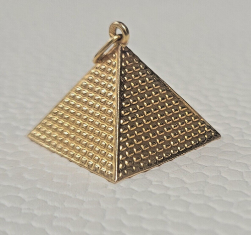 14K Yellow Gold Vintage Pyramid Pendant/Charm Egypt Giza Egyptian | eBay