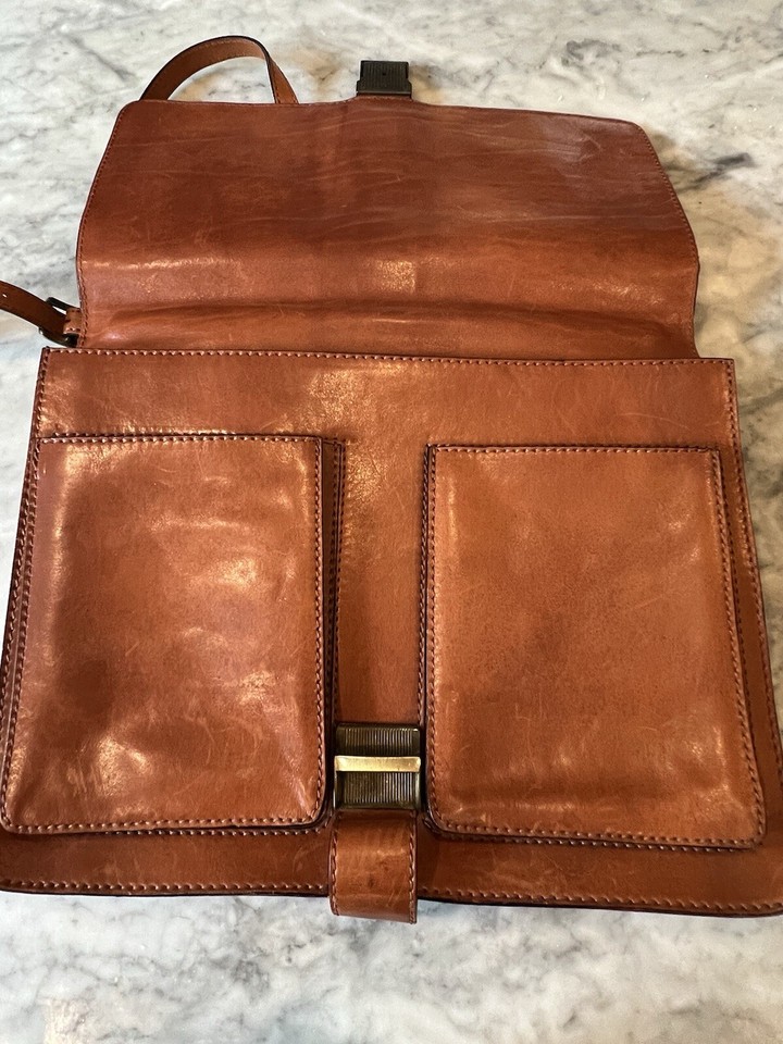 Vintage Larella Brown Leather Handbag/Briefcase | eBay
