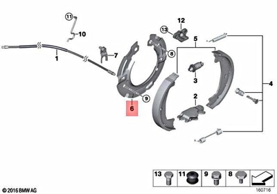 Genuine BMW Hybrid 3 E81 E82 E87 Supporting Ring Brake Shoe 185mm ...