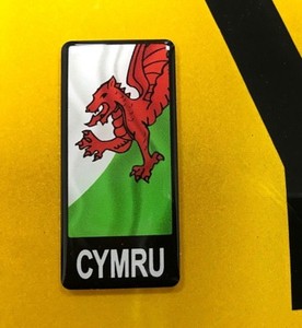 Wales CYMRU Car/Motorcycle Number Plate Sticker - 50mm - HIGH GLOSS ...