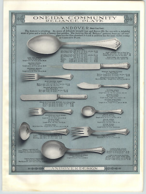1919 PAPER AD Community Plate Silverware Exeter Andover Design | eBay