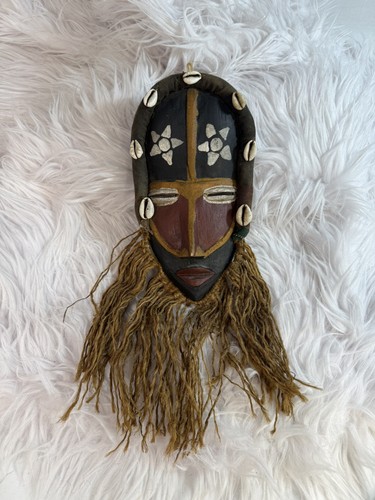 Antique Wooden hand carved Mask African Tribal Art Cowrie Shell | eBay