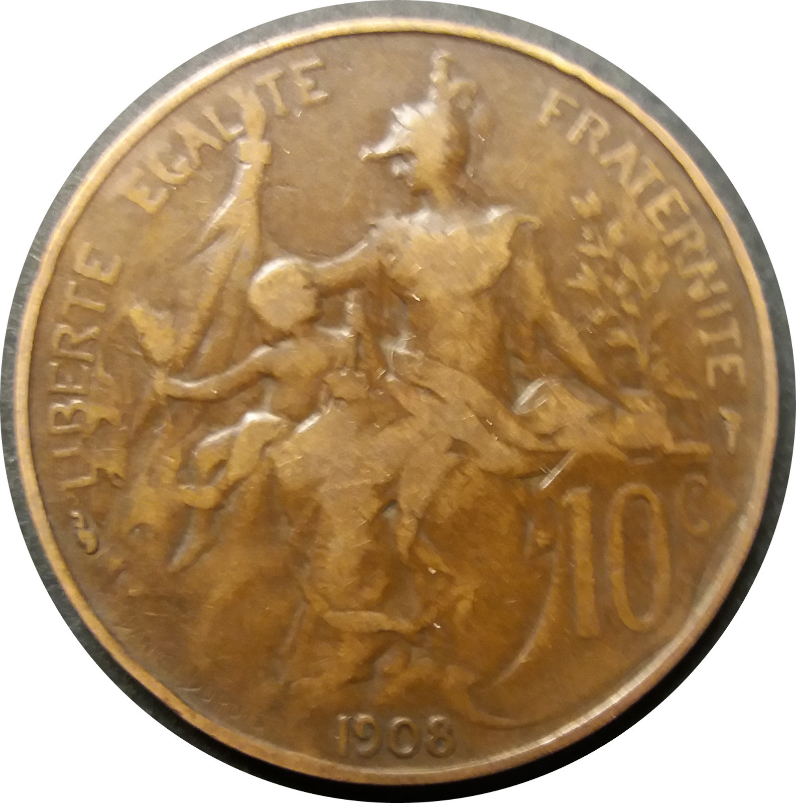 10c France Coin 1908 - Republique Francaise • Liberte Egalite ...