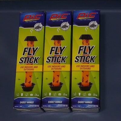 3 Pack PIC Fly Stick Attracts Flies and Flying Insects for Indoor ...