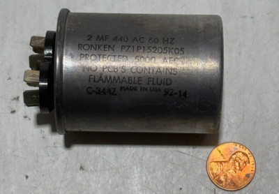 GENUINE RONKEN P71P15205K05 CAPACITOR MADE IN USA 2 MF 440 AC 60 HZ | eBay