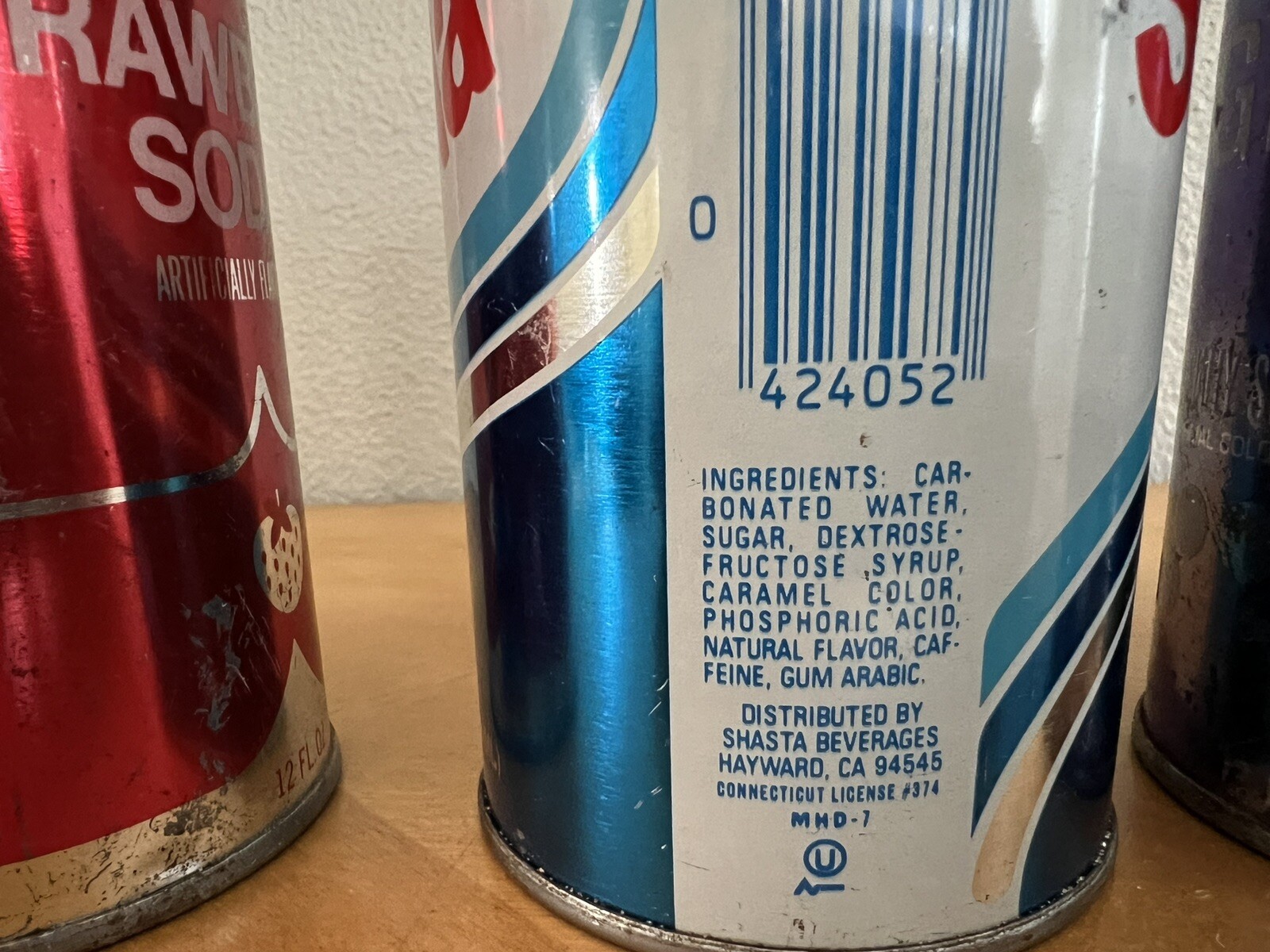 4-Vintage Shasta Cherry Cola Soda Pop Cans, Straight Steel Hayward CA ...