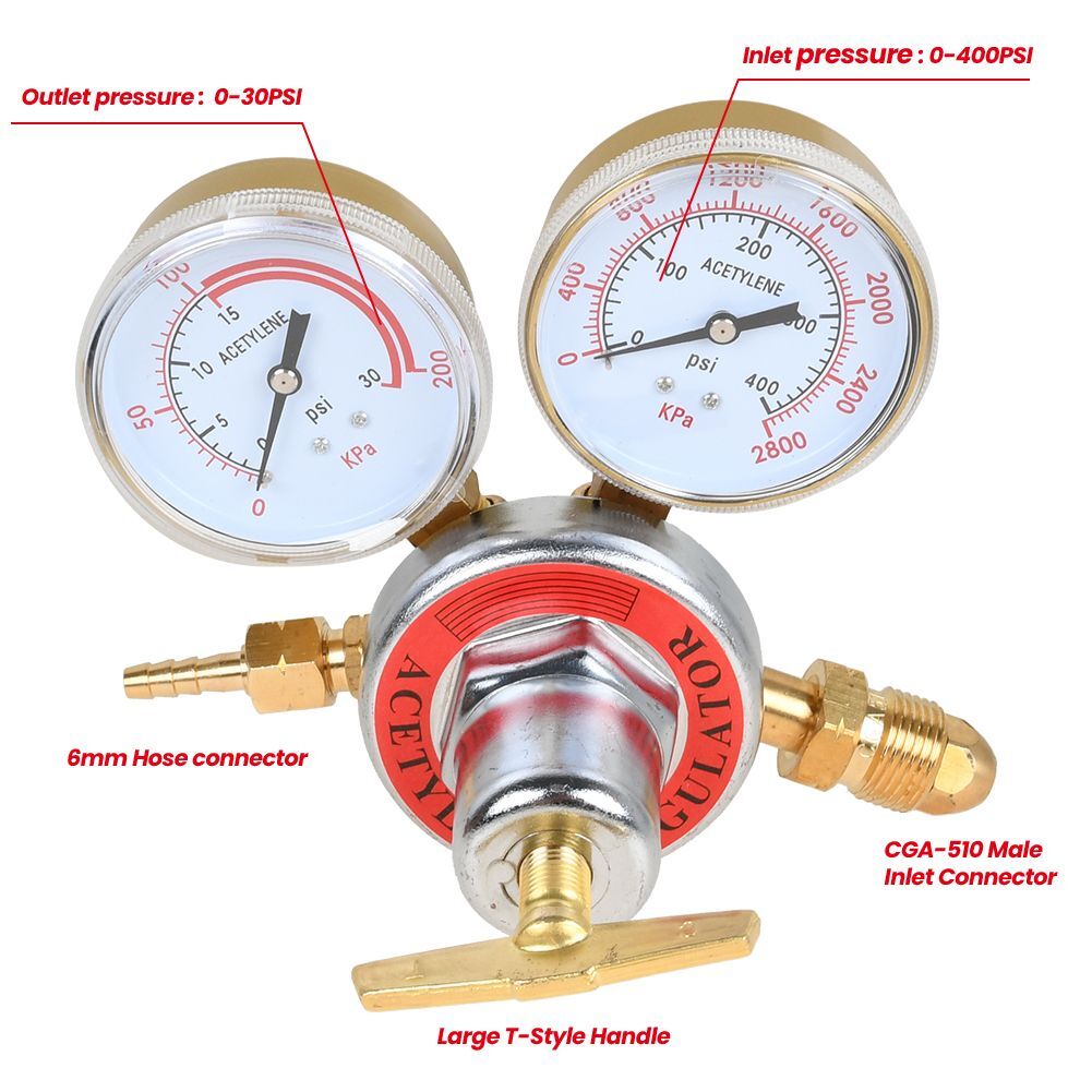 Oxygen Acetylene Gas Regulator Set Welding Cutting Torch Dual Gauge ...