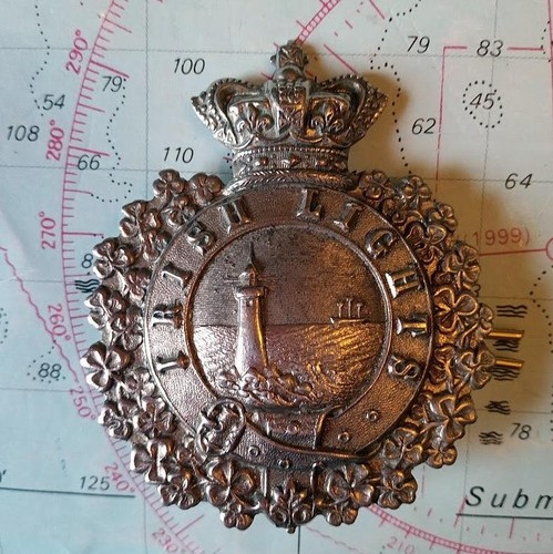 Vintage Nickel Metal Irish Lights Lighthouse Keepers Victoria Crown Cap ...