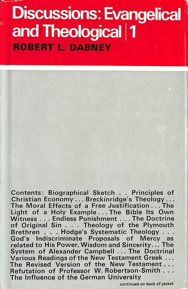 Discussions of Robert Lewis Dabney 9780851513485 | eBay