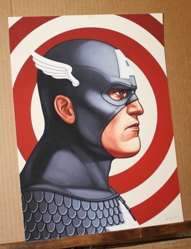 Captain America by Mike Mitchell Mondo Print Avengers Marvel Comics S/N ...