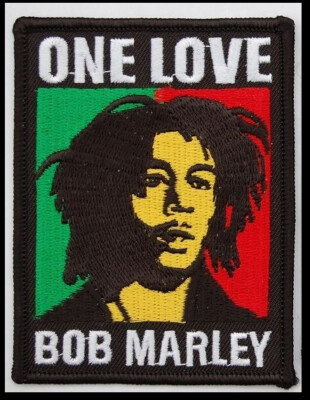 Bob Marley One Love Embroidered Iron-on Patch 3.5" inches x 2.75" inches | eBay