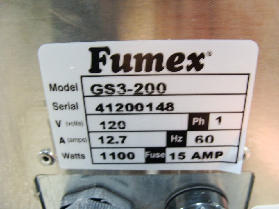Fumex GS3-200 Portable Lab Industrial Fumes / Fume Extractor W/ Remote ...