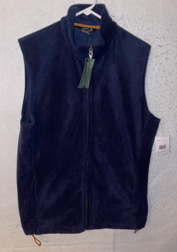 Woolrich Fleece Vest Mens L Blue Deep Indigo Pockets Outdoor Full Zip ...