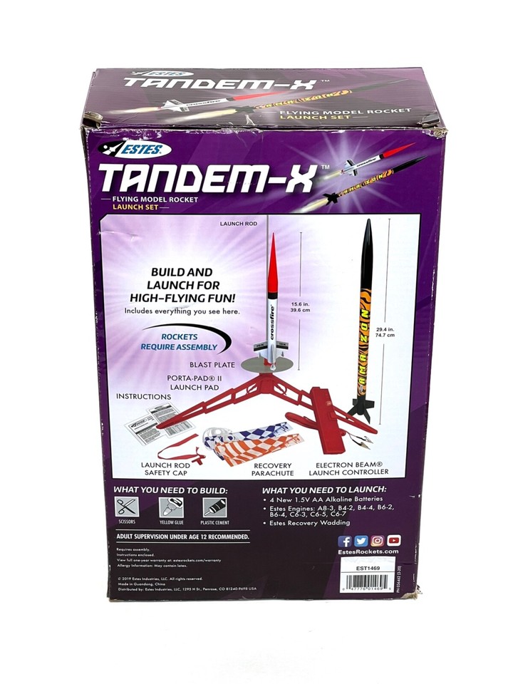 ESTES Tandem-X Flying Model Rocket Launch Set (EST1469) | eBay