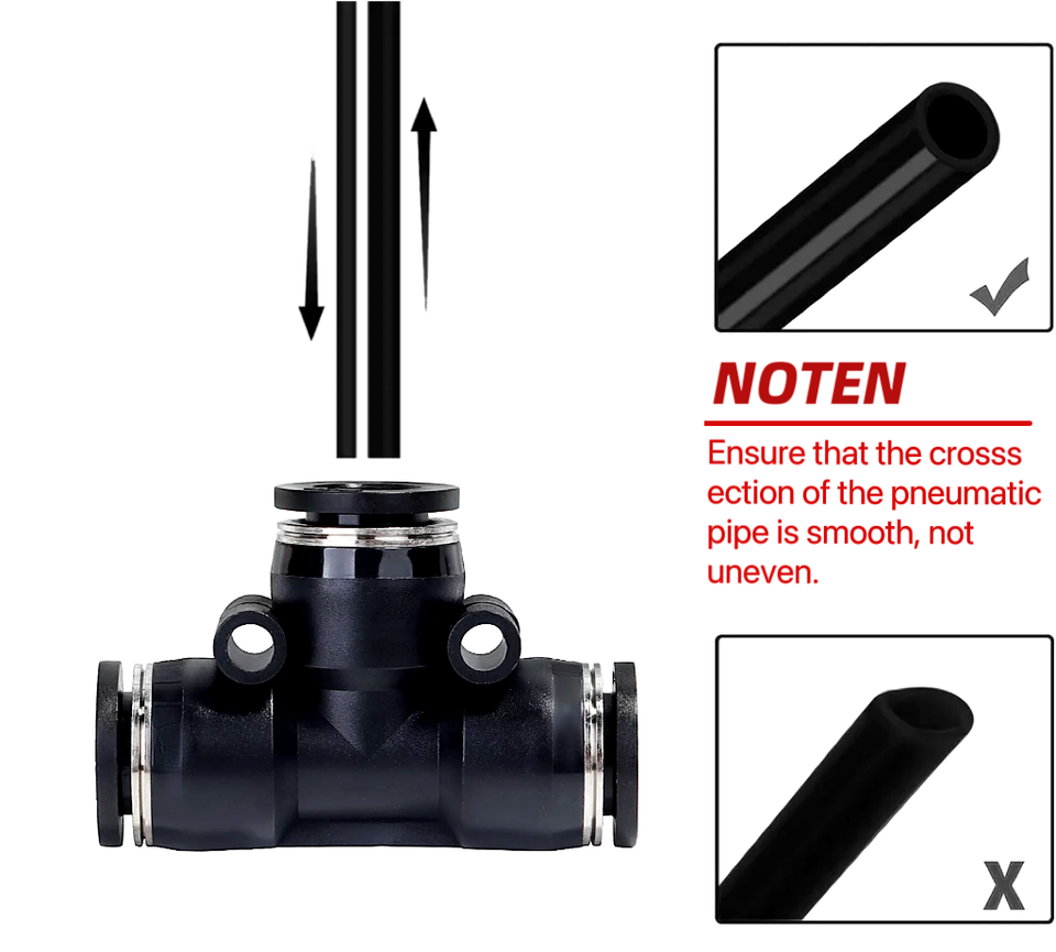 Push to Connect Air Line Tee Fittings Fits 3/8" OD Quick Release ...
