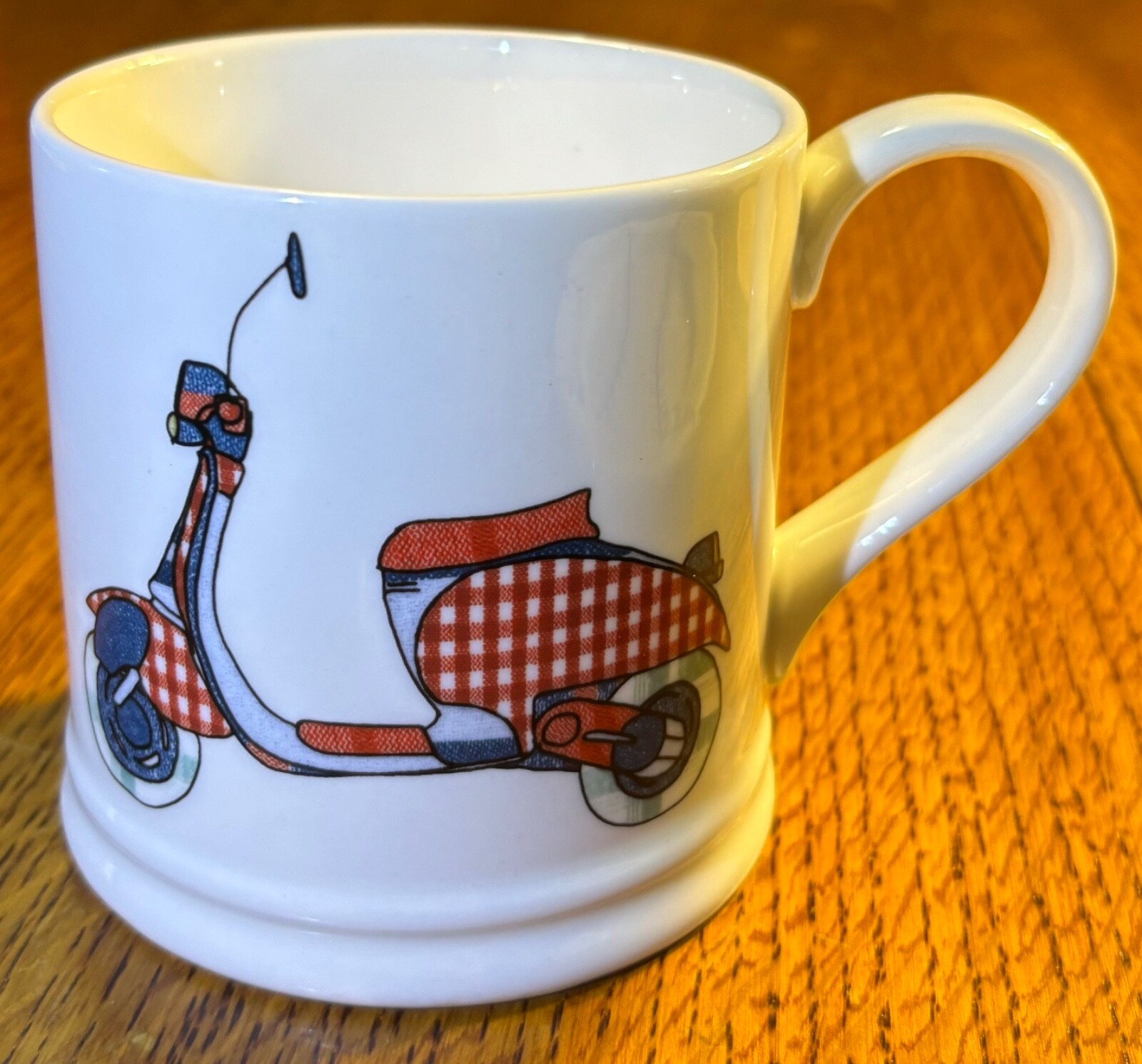 Jamie Oliver Red Plaid Motor Scooter Coffee Cup Mug Vespa Moped | eBay