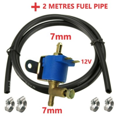 Petrol diesel fuel solenoid shut off lock Off valve 12V+ 2 METERS fuel ...