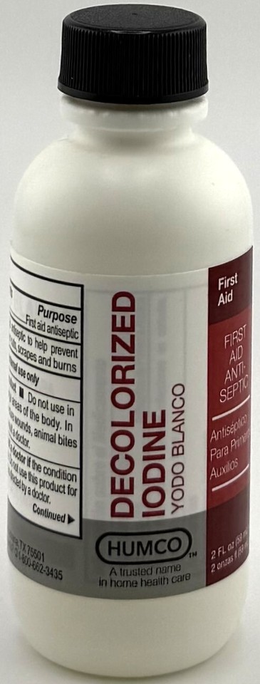 Humco Iodides Tincture Decolorized Iodine First Aid Skin Antiseptic ...