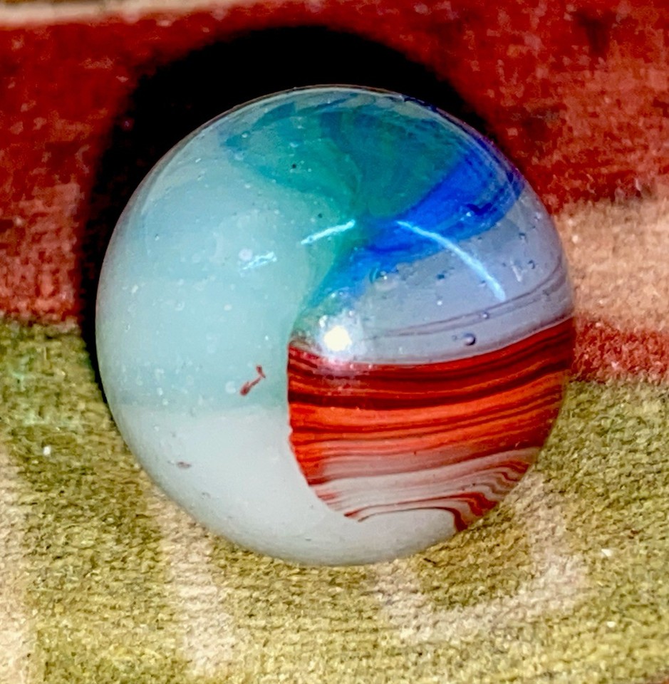 😎Vintage Akro Hybrid “Oxblood Patch” Marble-NM+.61 Display Ready # 19 ...