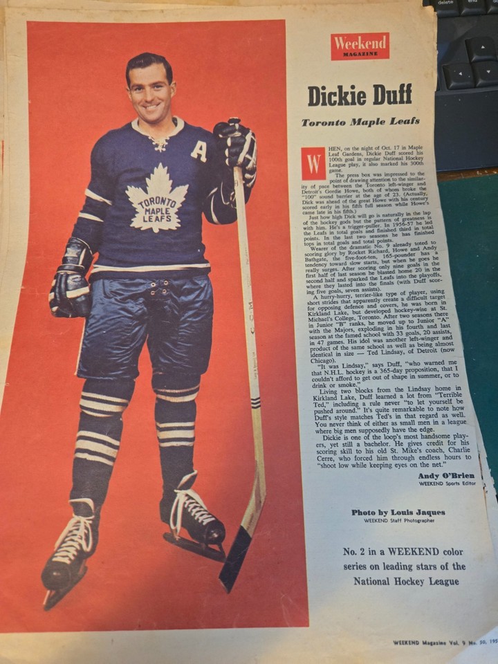 Lot of 26 Weekend Magazine Hockey Players (Howe,Hull,Harvey & More) | eBay