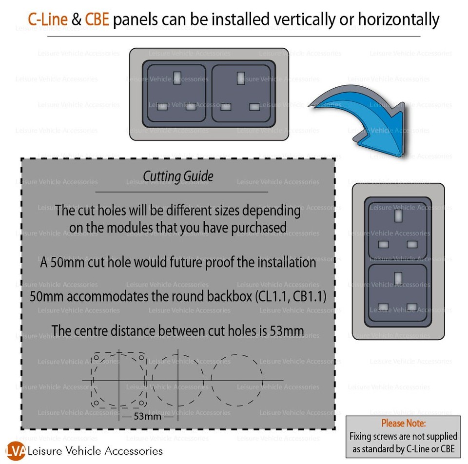 C-Line Black Single Socket Blanking Blank Plate fits C-Line Frames CL1 ...
