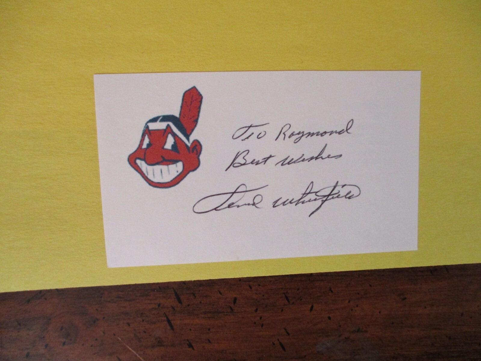 FRED WHITFIELD(D-13)Signed Trimmed Index Card w/8 x 11 Display w/1963 ...