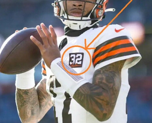 CLEVELAND BROWNS #32 Jim Brown MEMORIAL stick-on PATCH as seen on ...