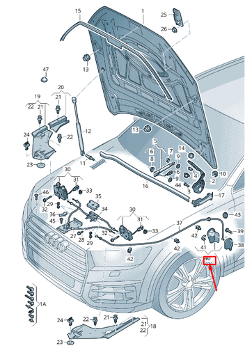 AUDI Q7 4M LEFT HOOD RELEASE HANDLE LHD 4M1823533FSF3 4M1823533F SF3 | eBay