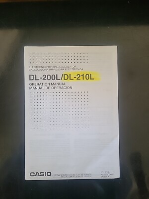 Casio DL-200L/ DL-210L Electronic Printing Calculator Original Owner ...