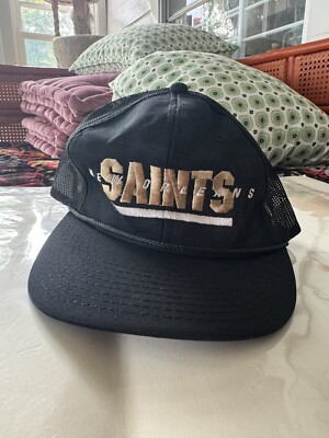 Vintage 90s New Orleans Saints Hat Snapback Annco Pro Model Script ...