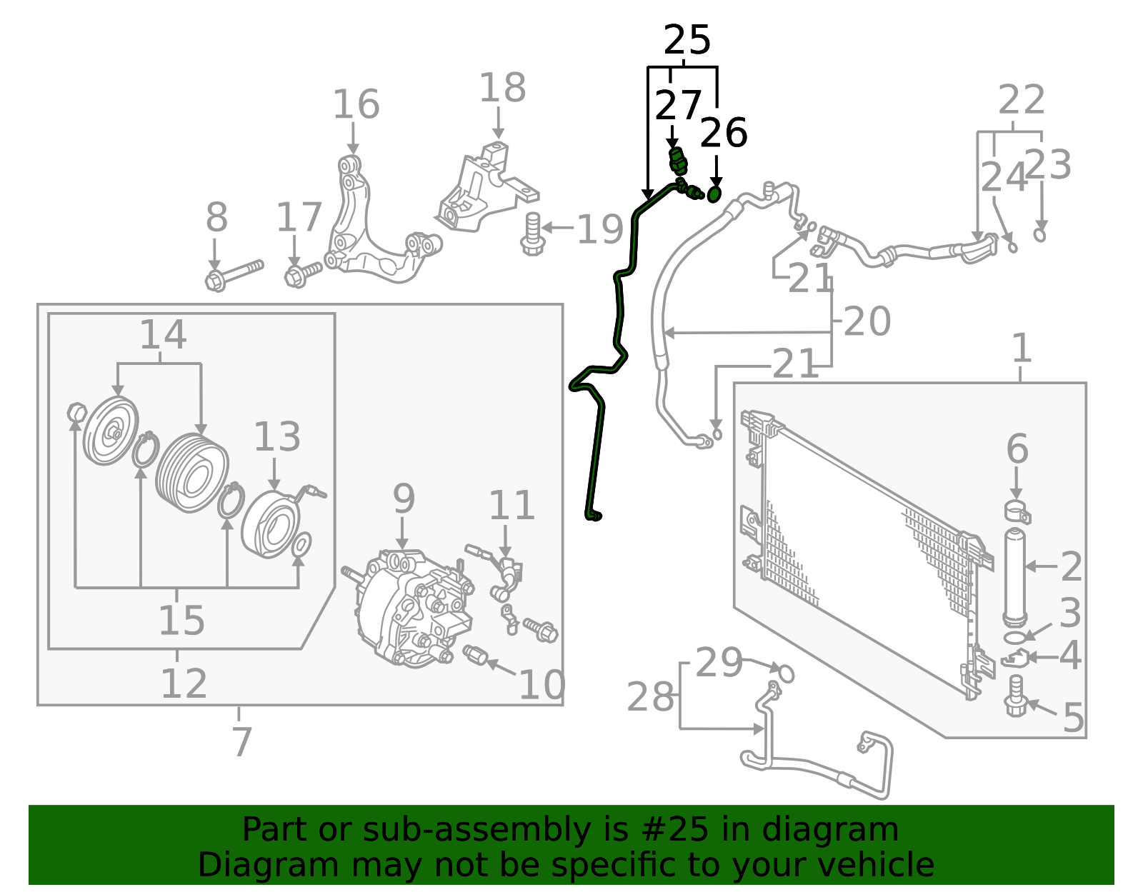 OEM 2020 Mitsubishi Outlander Sport A/C Line Discharge Hose Condenser ...