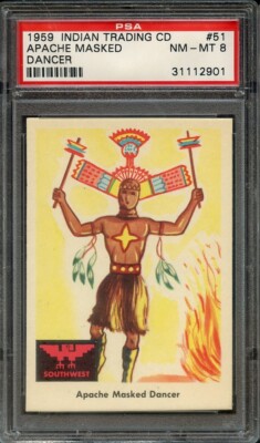1959 INDIAN TRADING CARD 51 APACHE MASKED DANCER PSA NM-MT 8 NS | eBay