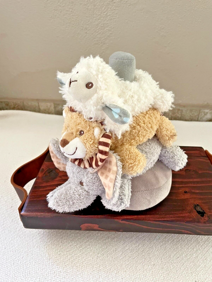 Walgreens Plush Stacking Ring Baby Toy Gray Elephant Lion Lamb Crinkle ...