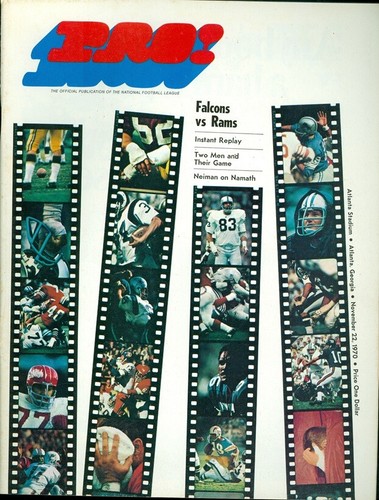 1970 Atlanta Falcons vs Los Angeles Rams Program: Coy Bacon Kermit ...
