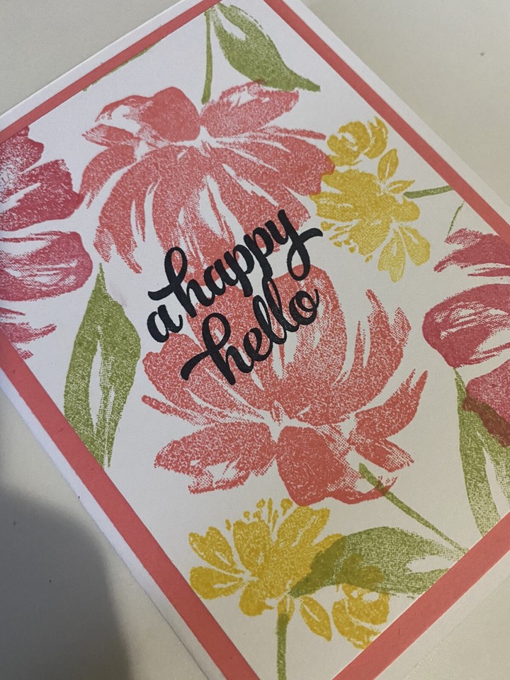 Stampin Up Card Kit Set Of 4 “Happy Hello” Colorful Flowers | eBay