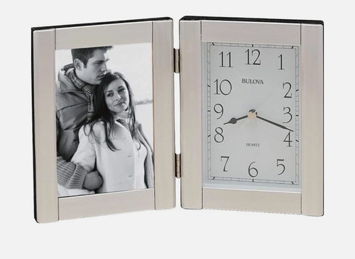 Stunning Bulova Silver Desk Picture Frame Clock | eBay
